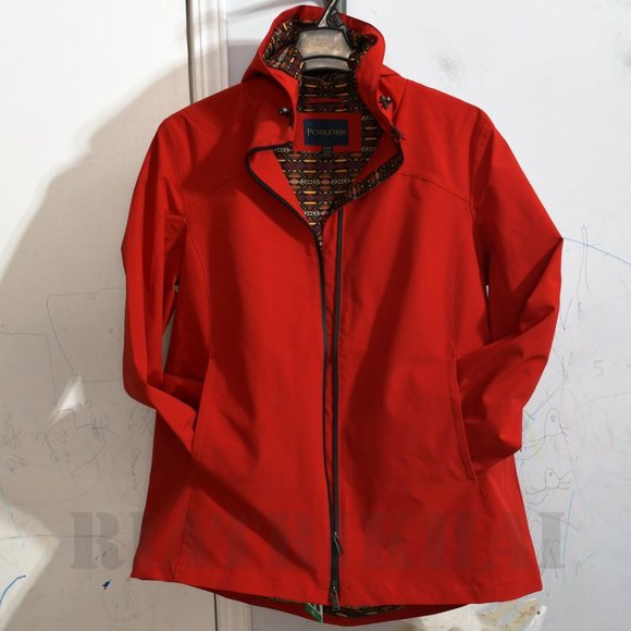 Pendleton | Jackets & Coats | Nwt Red Pendleton Ladies Hooded Rain ...